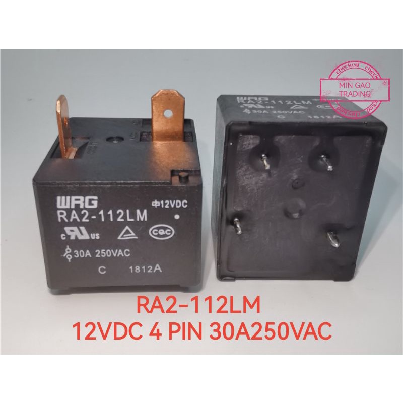 RA2-112LM 12VDC 30A250VAC Air conditioner Water heater Relay | Shopee ...