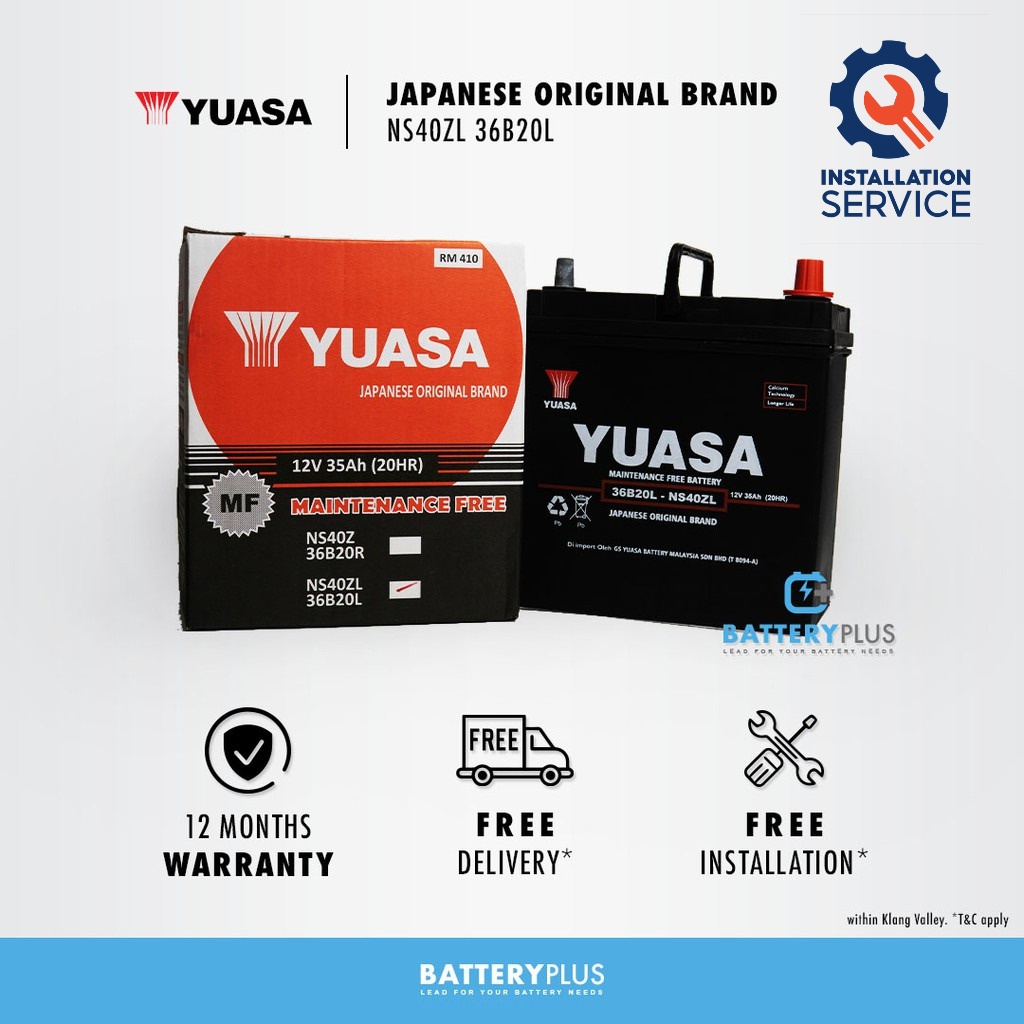 [ Installation Provided ] NS40ZL 36B20L Yuasa MF (10 Plates) Car ...