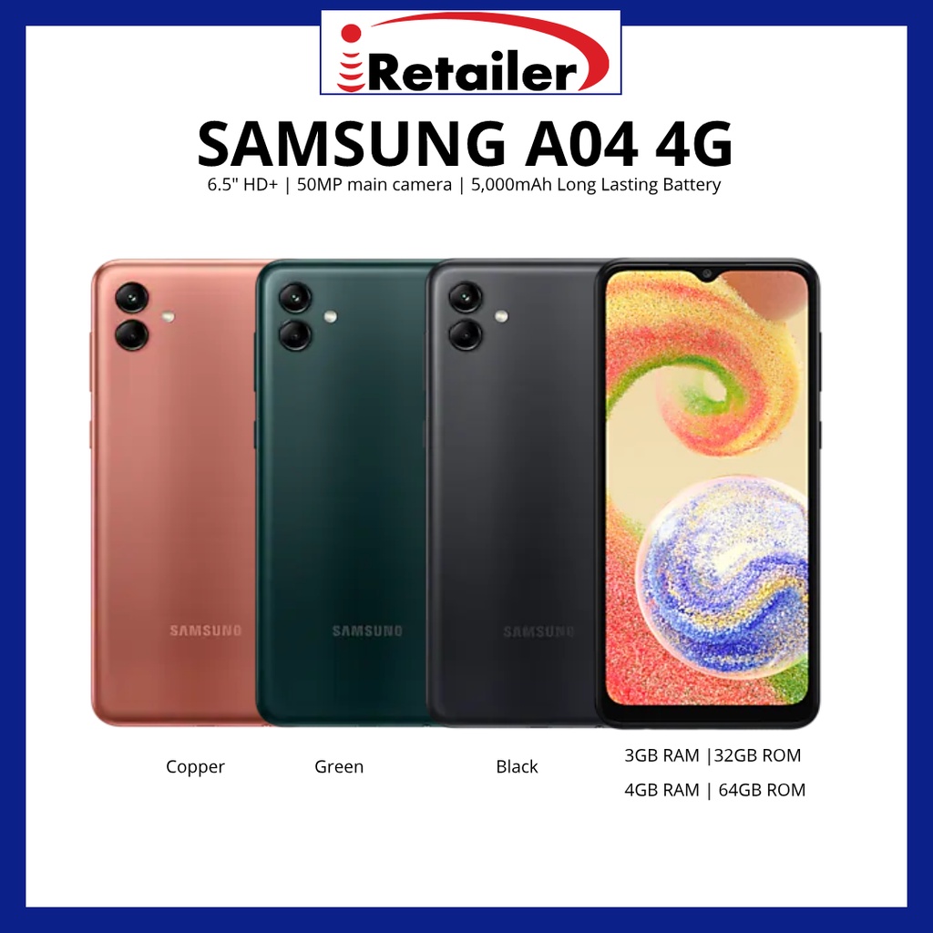 Samsung Galaxy A04/A04s 4G (6.5" Display | 50MP Camera | 5000mAh Battery ) 100% Original Samsung ...
