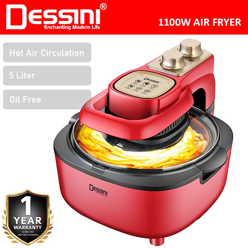 DESSINI ITALY AF-508 Electric Oven Convection Air Fryer Oil Free Grill ...