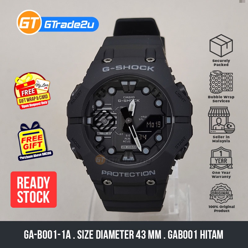 Original G Shock GA-B001-1A GAB001-1A Digital GAB001 Hitam Watch Hitam ...