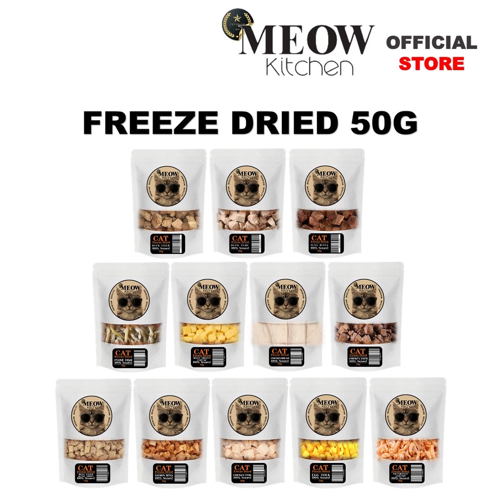 MEOW Kitchen Freeze Dried Cat Snack (50g) | Shopee Malaysia