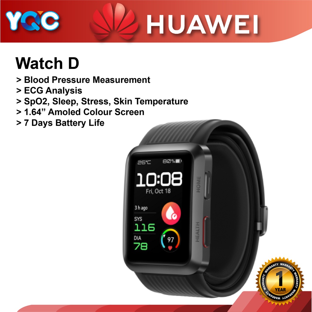 HUAWEI WATCH D Smartwatch | Blood Pressure Measurement | ECG Analysis ...