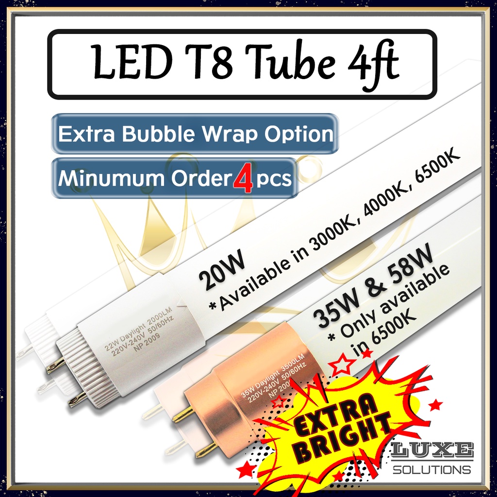 🌟Extra Bright🌟LED T8 Tube Kalimantang 4ft 58W 48W 35W 22W 20W Daylight /Cool White / Warm White ...