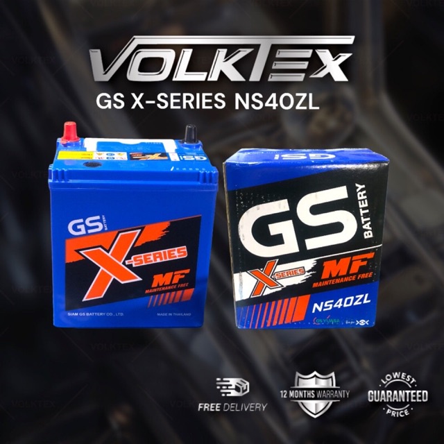 GS X-Series NS40 NS40ZL Car Battery Myvi Bezza Viva Alza Bateri Honda ...