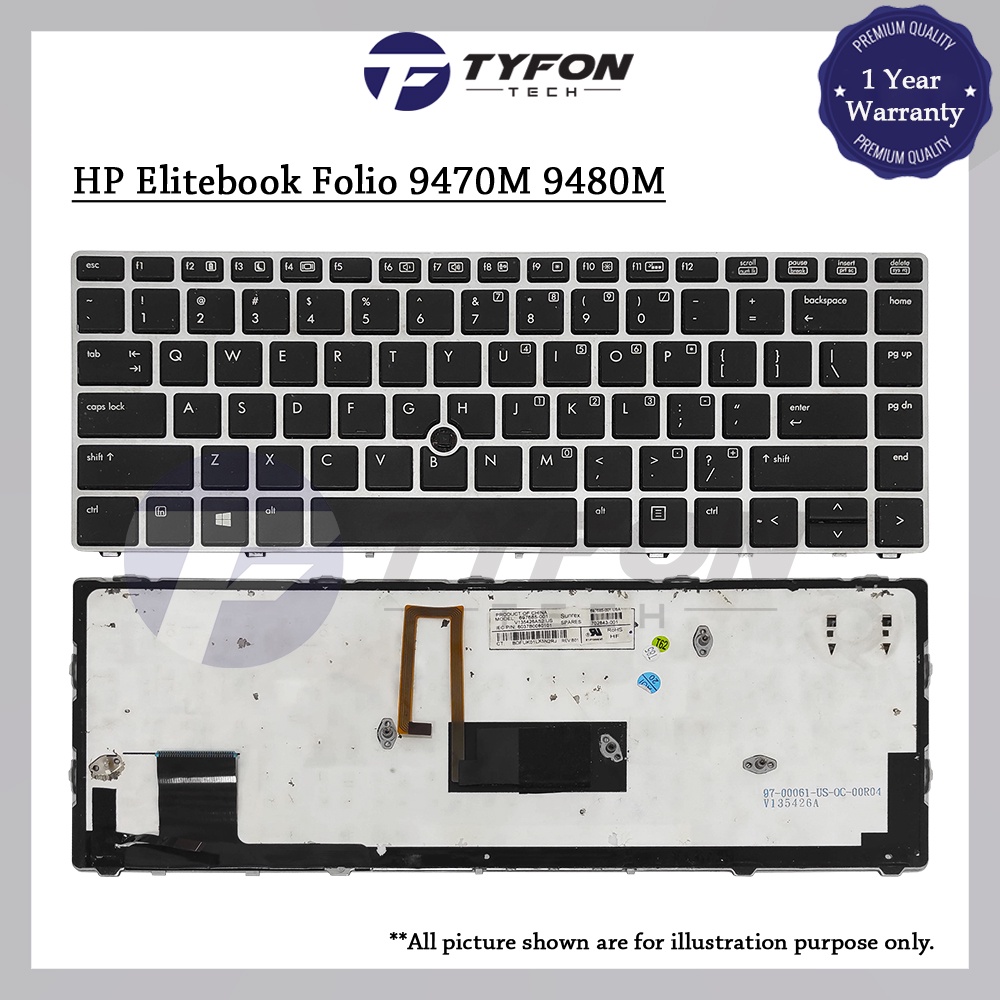 HP Elitebook Folio 9470M 9480M Replacement Laptop Keyboard with Mouse ...