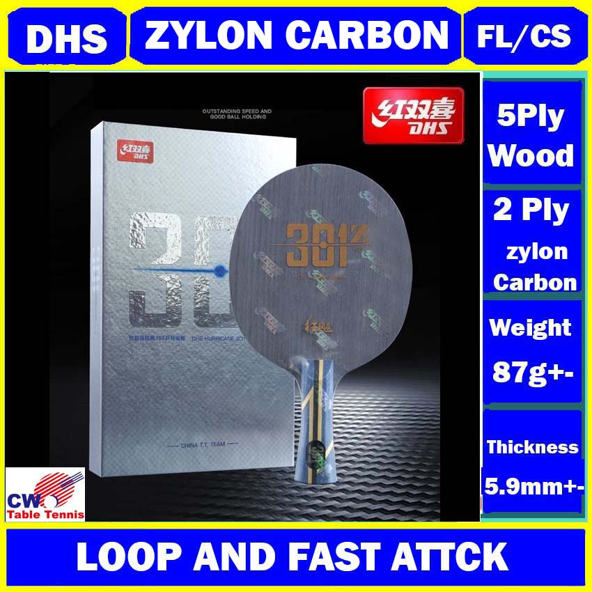 DHS Hurricane 301Z Zylon Carbon Blade Table Tennis Bat Paddle Bat Raket ...