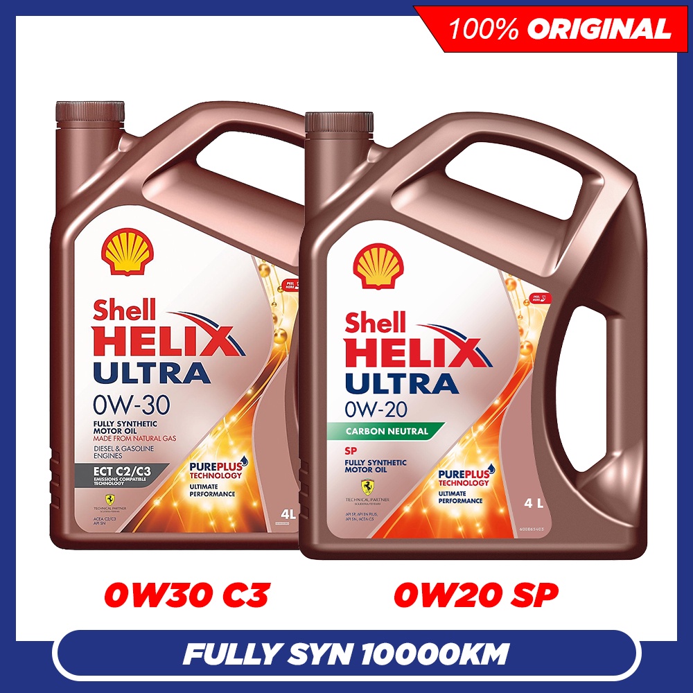 Shell Helix Ultra ECT 0W30 C3 / 0W20 SP C5 Fully Synthetic Engine Oil ...
