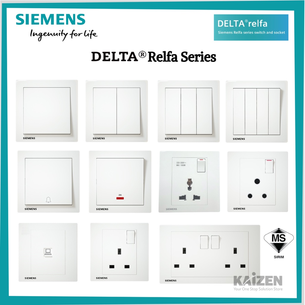 SIEMENS DELTA® Relfa Series Switches & Socket Outlet | Shopee Malaysia