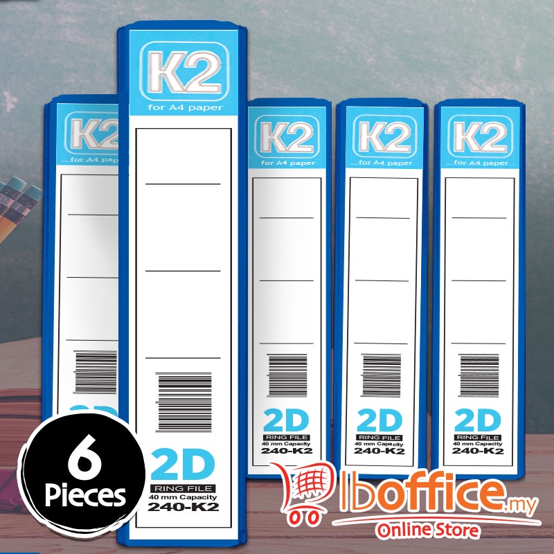 PVC Colour Ring File - K2 - 2D-40mm - A4 - Blue - 6pcs | Shopee Malaysia