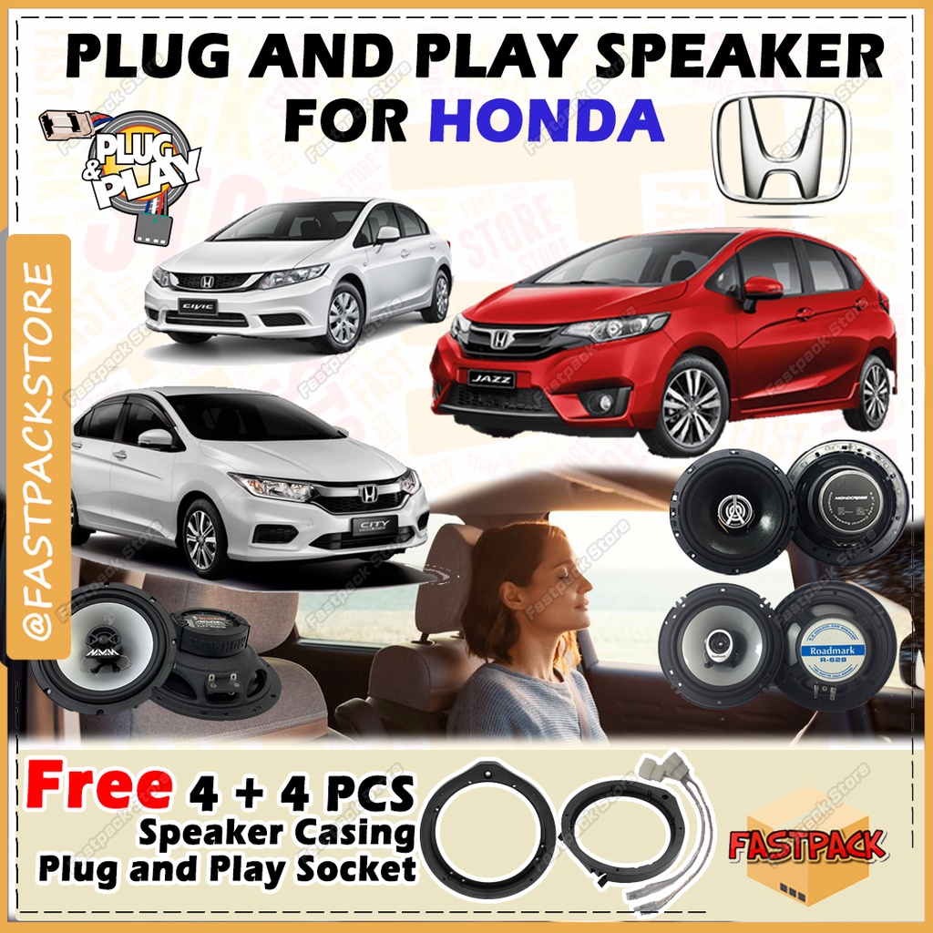 For Honda City Jazz HRV Civic Plug and Play Car Speaker Sony Mohawk JVC ...