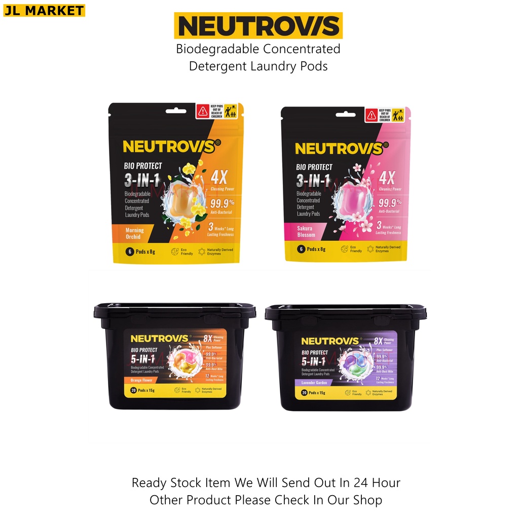 Neutrovis Biodegradable Concentrated Detergent Laundry Pods | Shopee ...