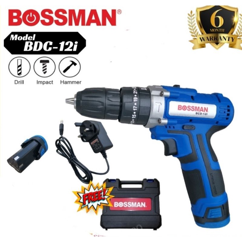 12V Bossman BCD12i Cordless Impact Drill | Shopee Malaysia