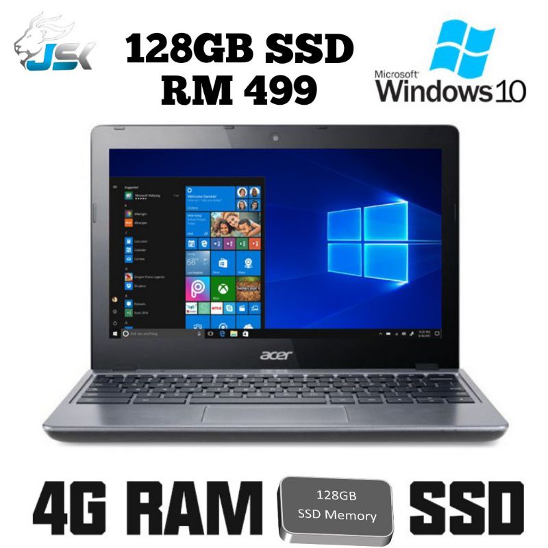 Laptop Acer C740 Windows 10 4GB RAM 128GB SSD Best price free gift ...