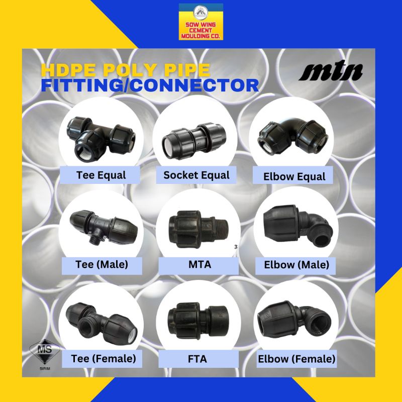 HDPE Poly Fittings MTN - FTA/MTA (20mm-32mm) | Shopee Malaysia