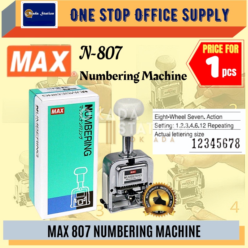 MAX N-807 NUMBERING MACHINE / Numbering Machine / 8 Digits Number Machine / Max | Shopee Malaysia