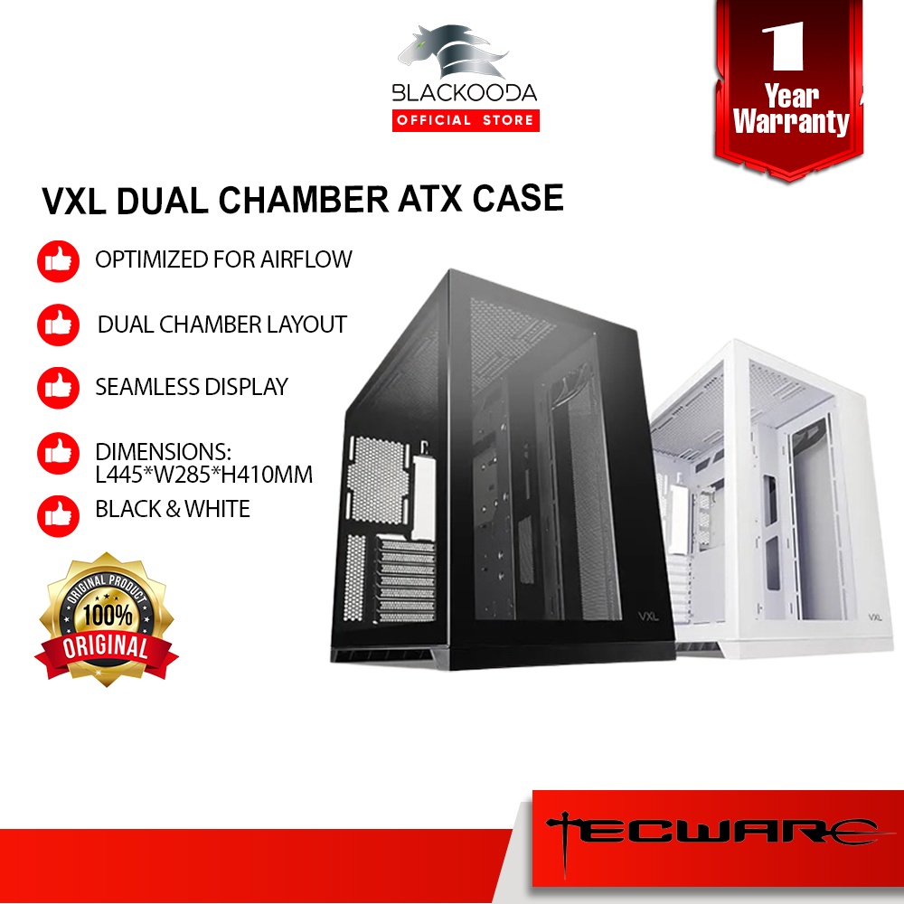 Tecware Vxc Tg Dual Chamber Atx Pc Case Tecware Premium Vxl Tg Atx Gaming Case Dual Chamber