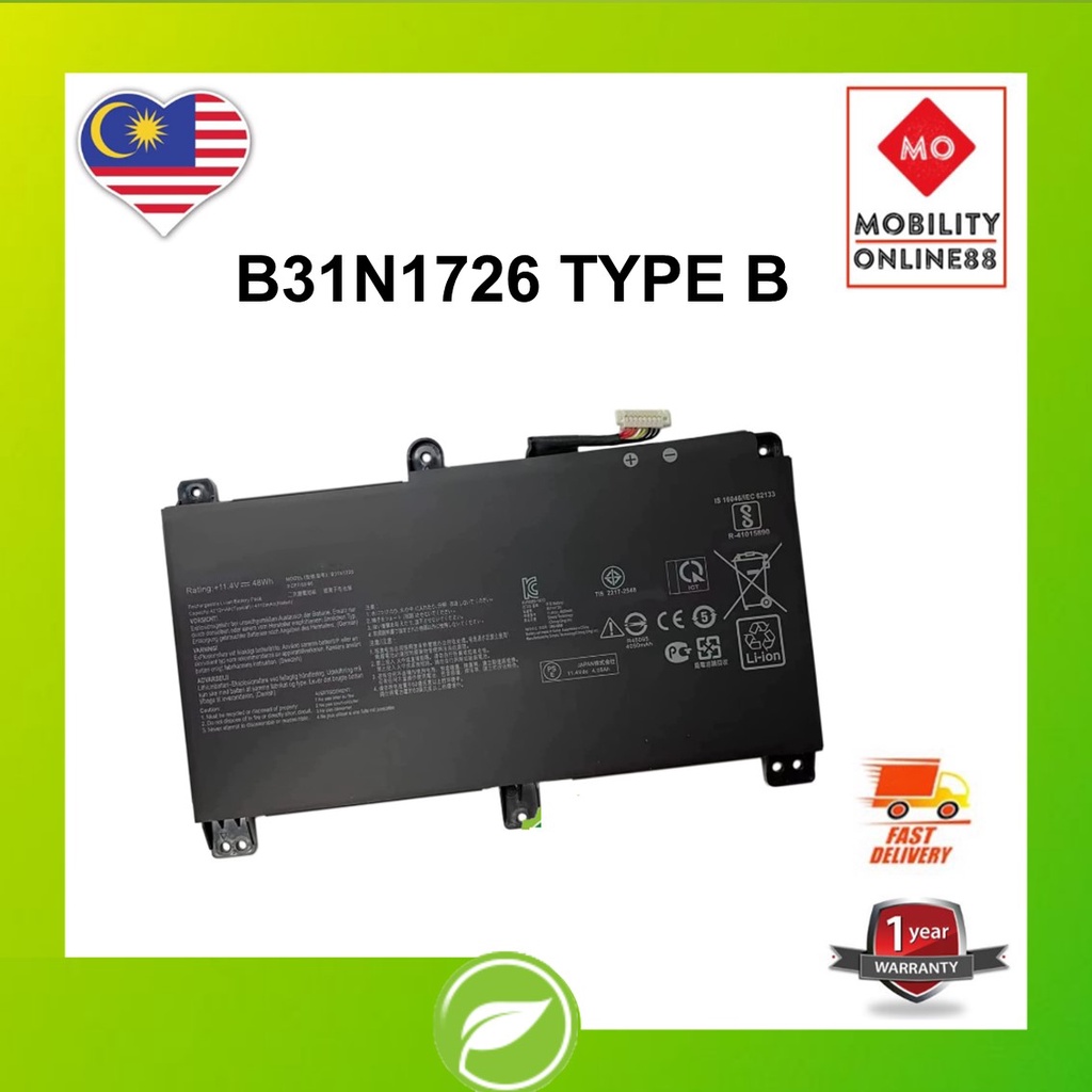 ASUS B31N1726 TYPE-B G531G Notebook Laptop Battery | Shopee Malaysia