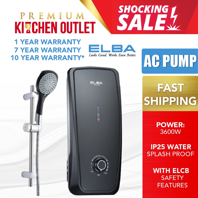 Elba Dc Pump Water Heater EWH-E3885DC(SG) | Ac Pump EWH-G3663AC | Deka ...