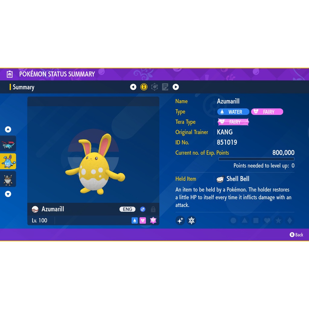 Pokemon Scarlet & Violet - 6IV Shiny Azumarill [Tera Raid Build ...