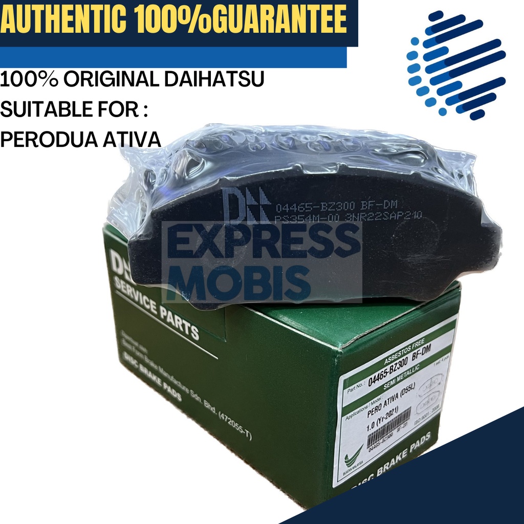 100% ORIGINAL DAIHATSU FRONT BRAKE PAD 04465-BZ300 PERODUA ATIVA ALZA ...