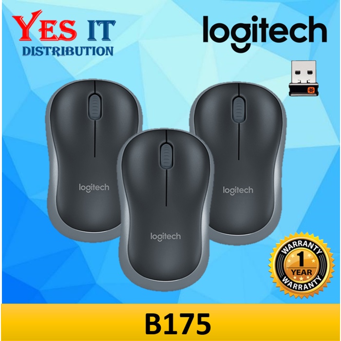 Logitech B175 Wireless USB Optical Mouse - ( BlackGrey ) | Shopee Malaysia