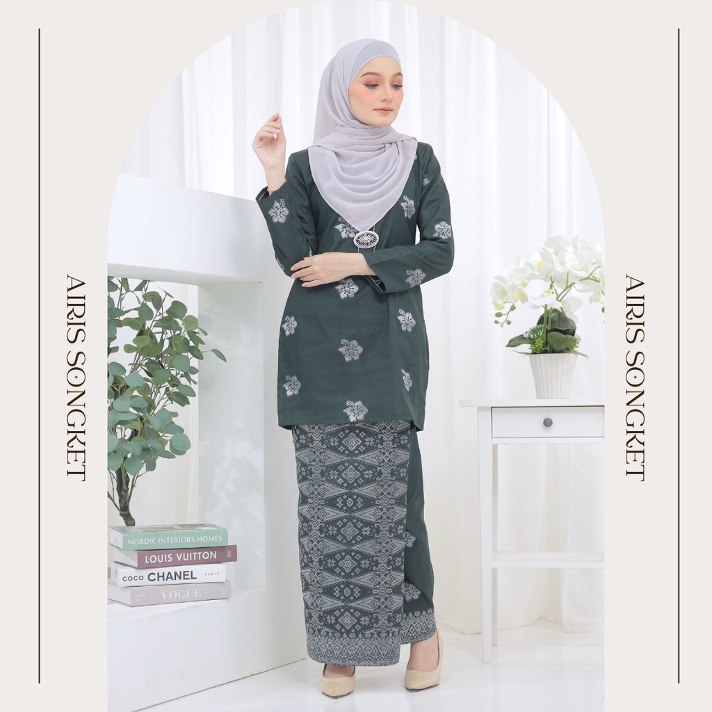 MINI KURUNG SONGKET BUNGA RAYA SILVER ( S-XXL ) | Shopee Malaysia