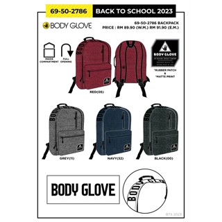 Body Glove Backpack Bag 6950-2786 Series or Beg Sekolah Jenama Body ...