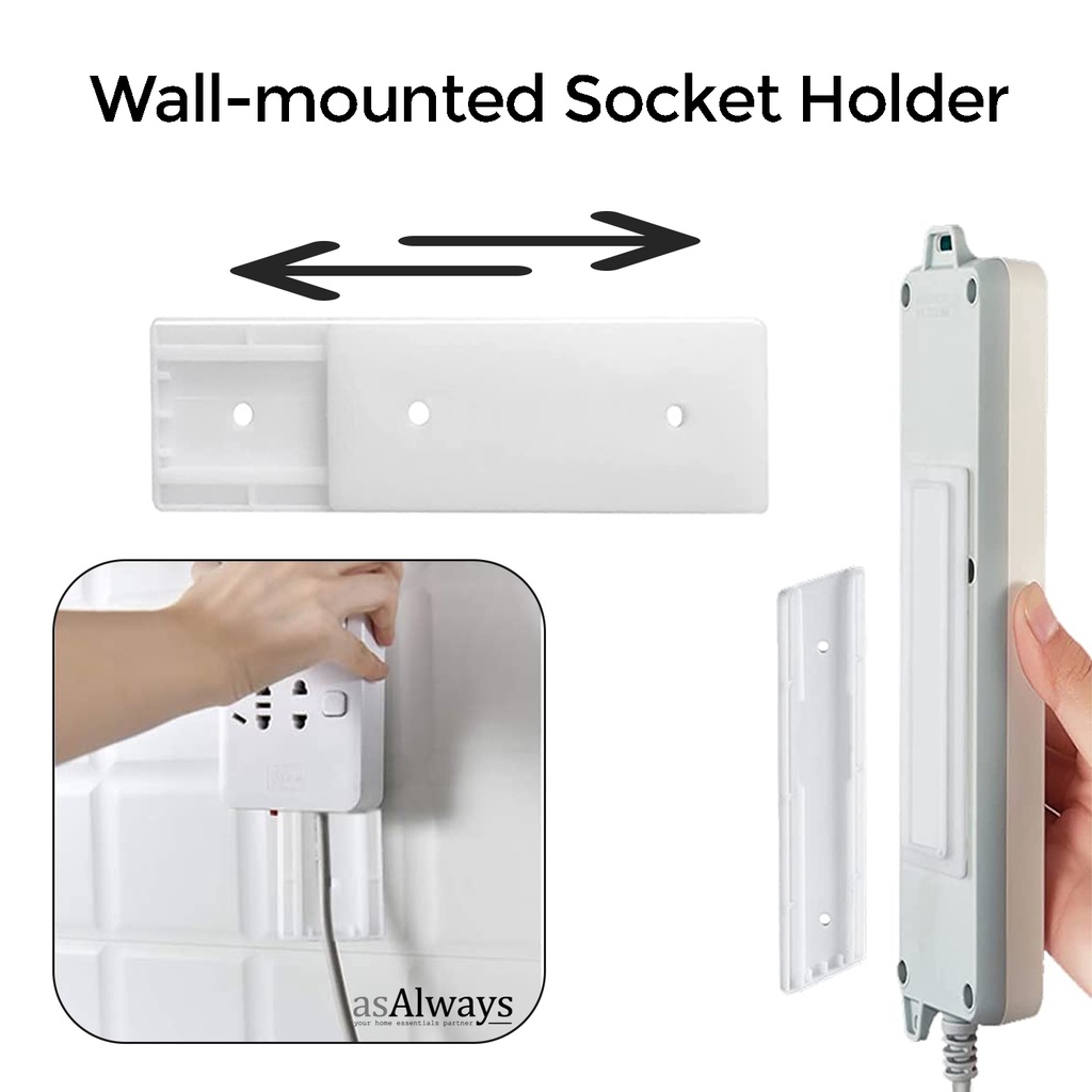 Extension Power Strip Holder, Self Adhesive Fixator Wall Mount Plug-in ...