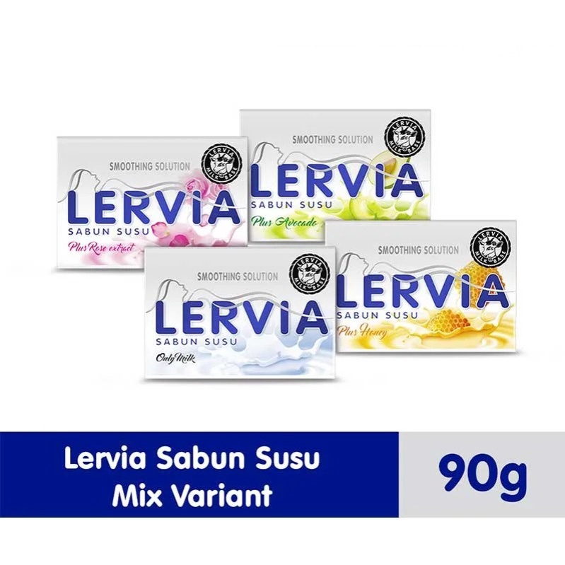 LERVIA Sabun Susu Milk / Plus Avocado / Plus Honey / Plus Rose - 90g ...