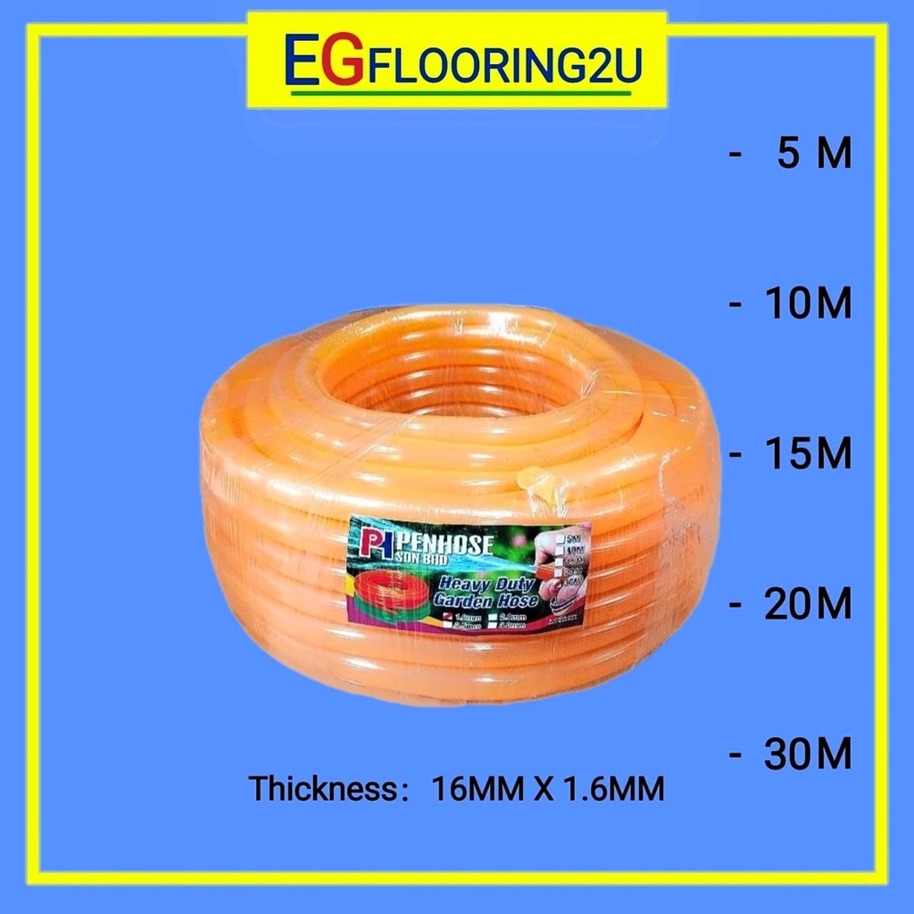 PVC GARDEN HOSE ORANGE 16MM X 10M/15M/20M/30M PVC WATER PIPE/HOSE PAIP/WATER HOSE | Shopee Malaysia