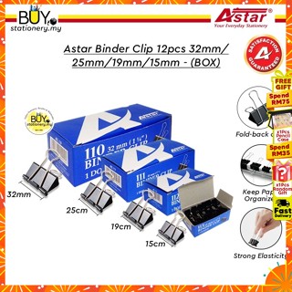 Astar Binder Clip 15mm 19mm 25mm 32mm Paper Clip Black Pengepit Kertas ...