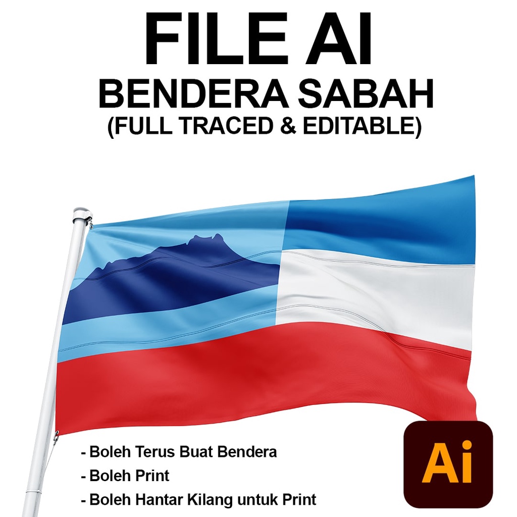 Bendera Sabah File Illustrator I File AI I Photoshop I Template ...