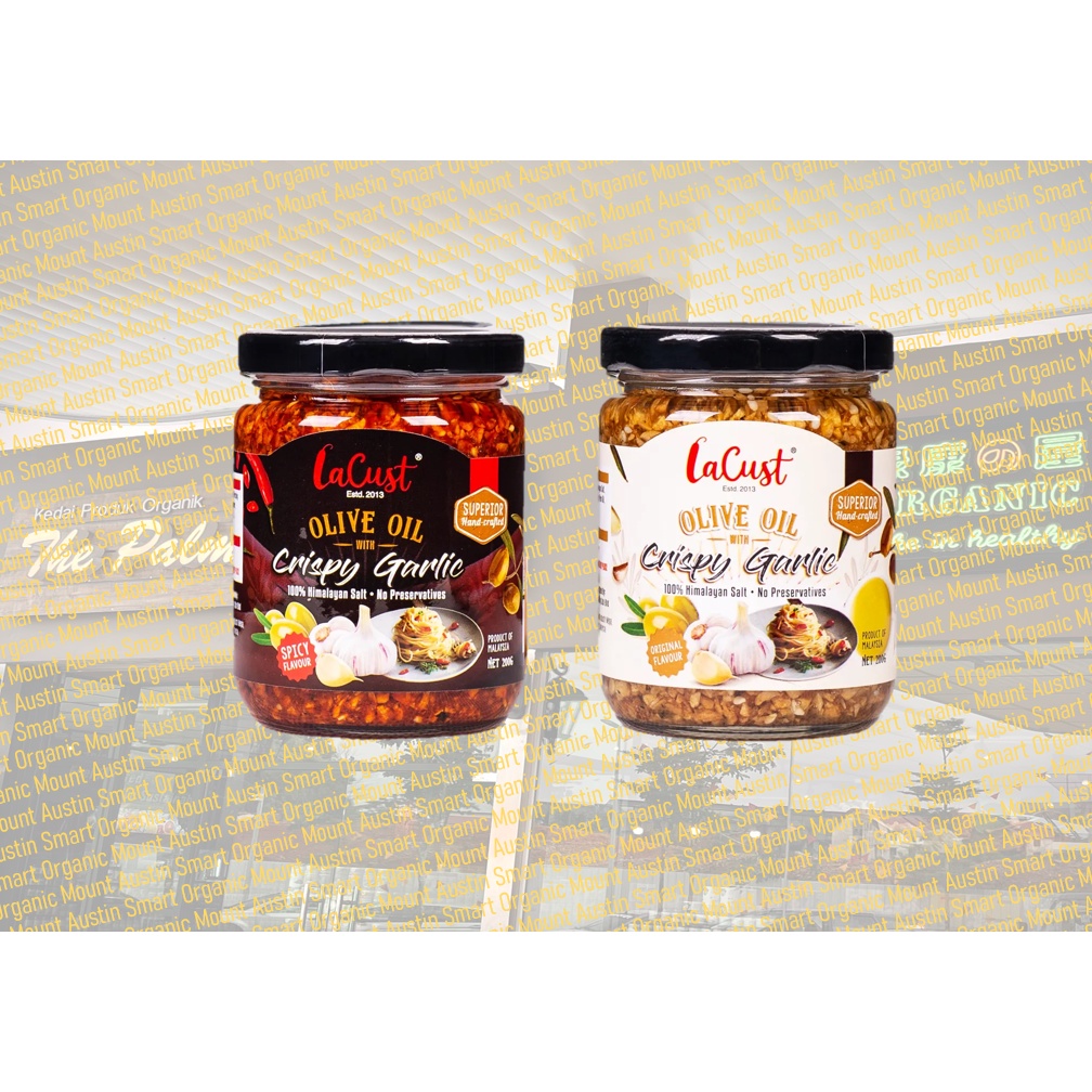 LaCust ChiliMate Olive Oil with Crispy Garlic Spicy/ Non-Spicy 200g ...