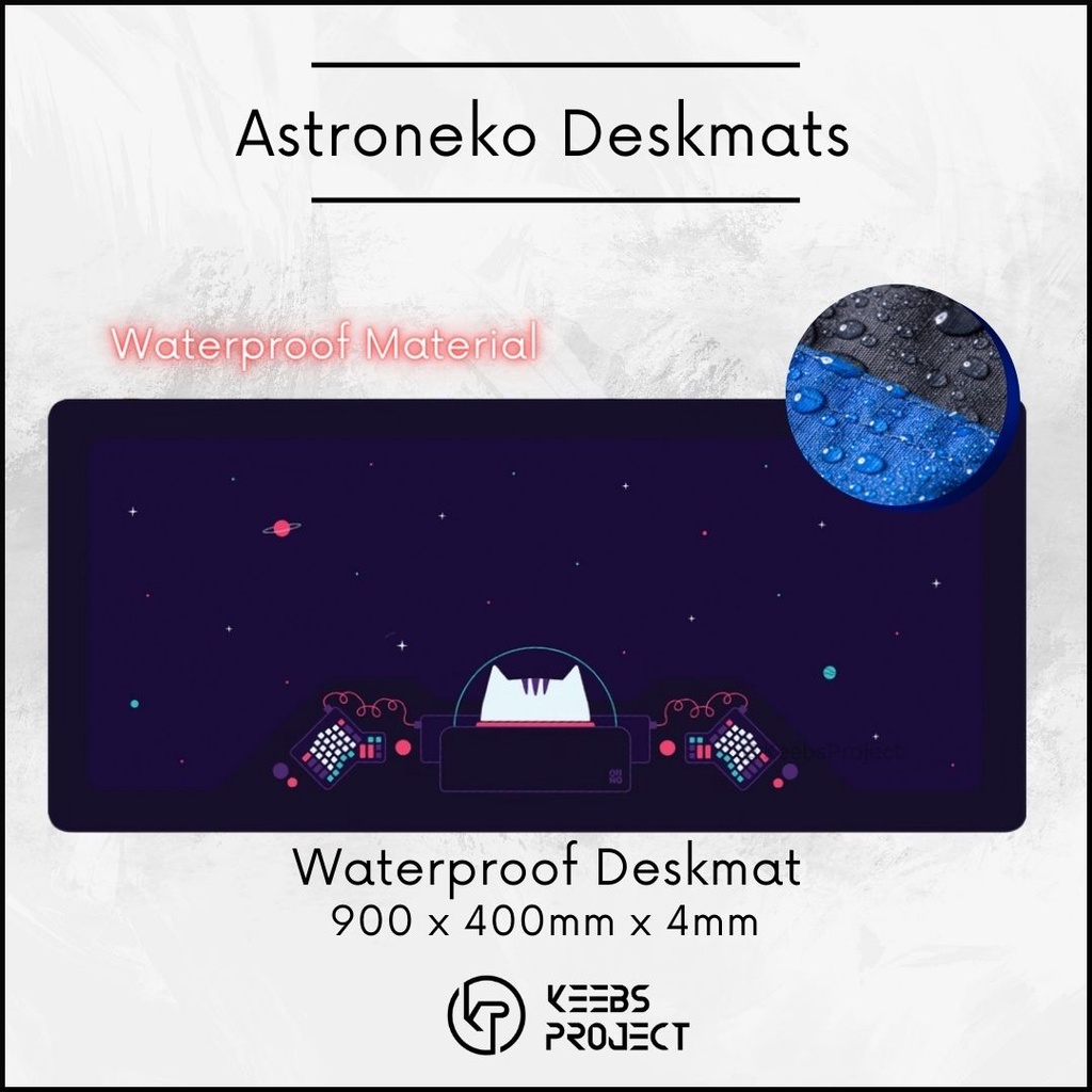 [READY STOCK] Astroneko Cute Cat Waterproof Deskmat(900mm x 400mm x 4mm) Mousepad | Shopee Malaysia