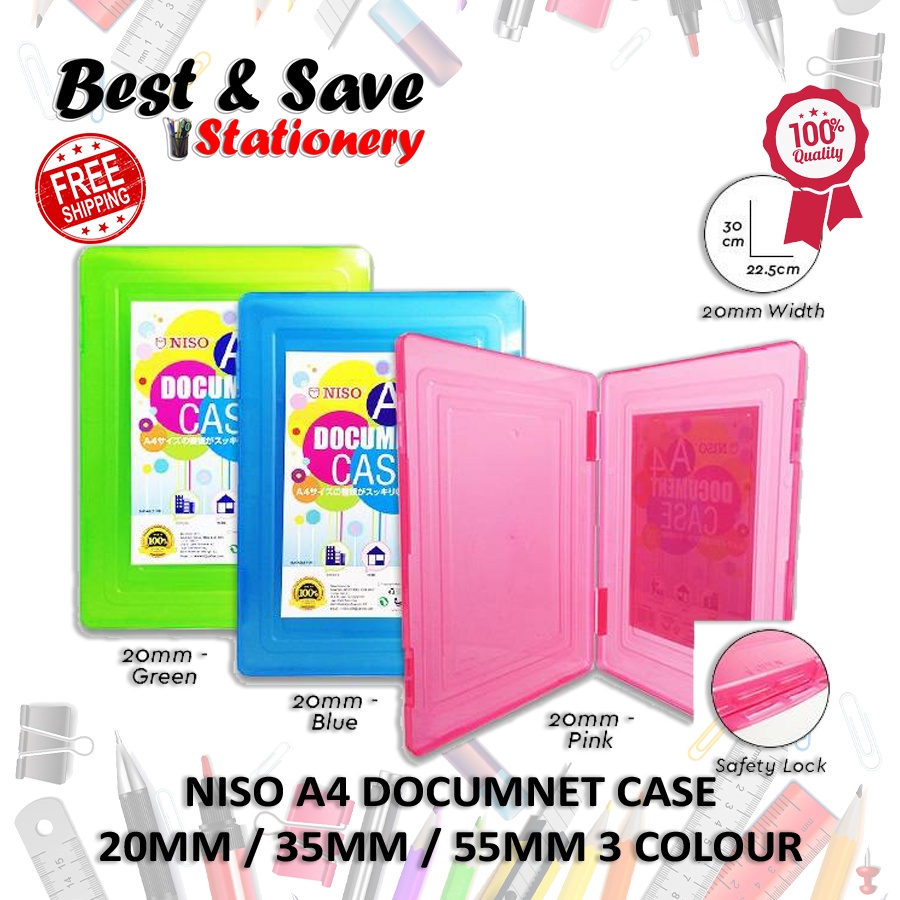 BEST & SAVE NEW NISO Document Case A4 | Plastic Document Paper File ...