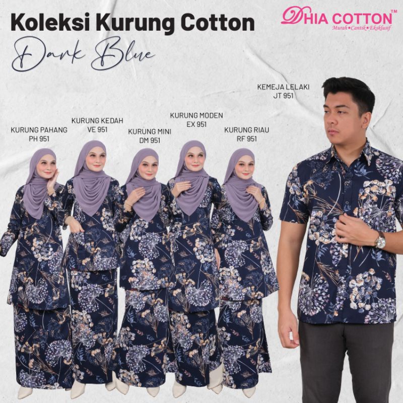 Baju Raya Sedondon Family Set 951 Dark Blue Baju Kurung Moden | Kedah ...