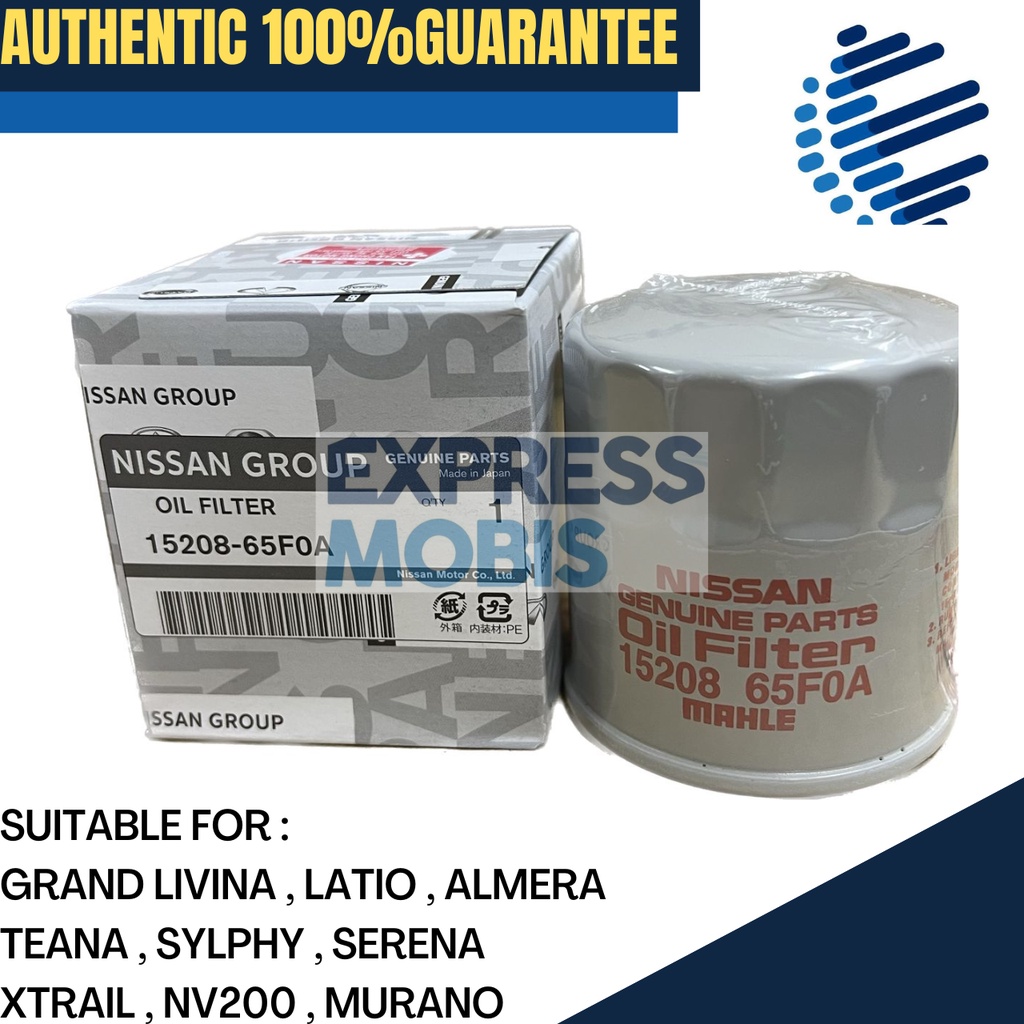 100% ORIGINAL NISSAN OIL FILTER 15208-65F0A LIVINA LATIO ALMERA TEANA ...
