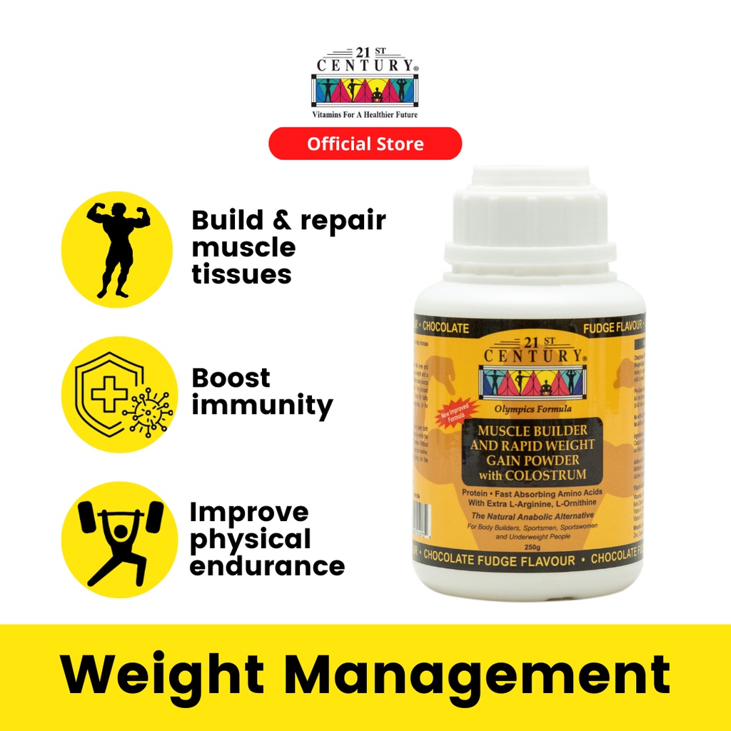 21st Century Muscle Builder and Rapid Weight Gain Powder - 250g ...