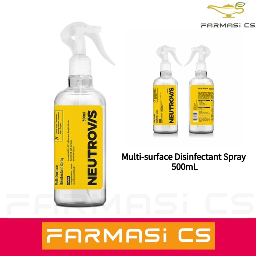 Neutrovis Multi Surface Disinfectant Spray 500ml (Alcohol kills 99% ...