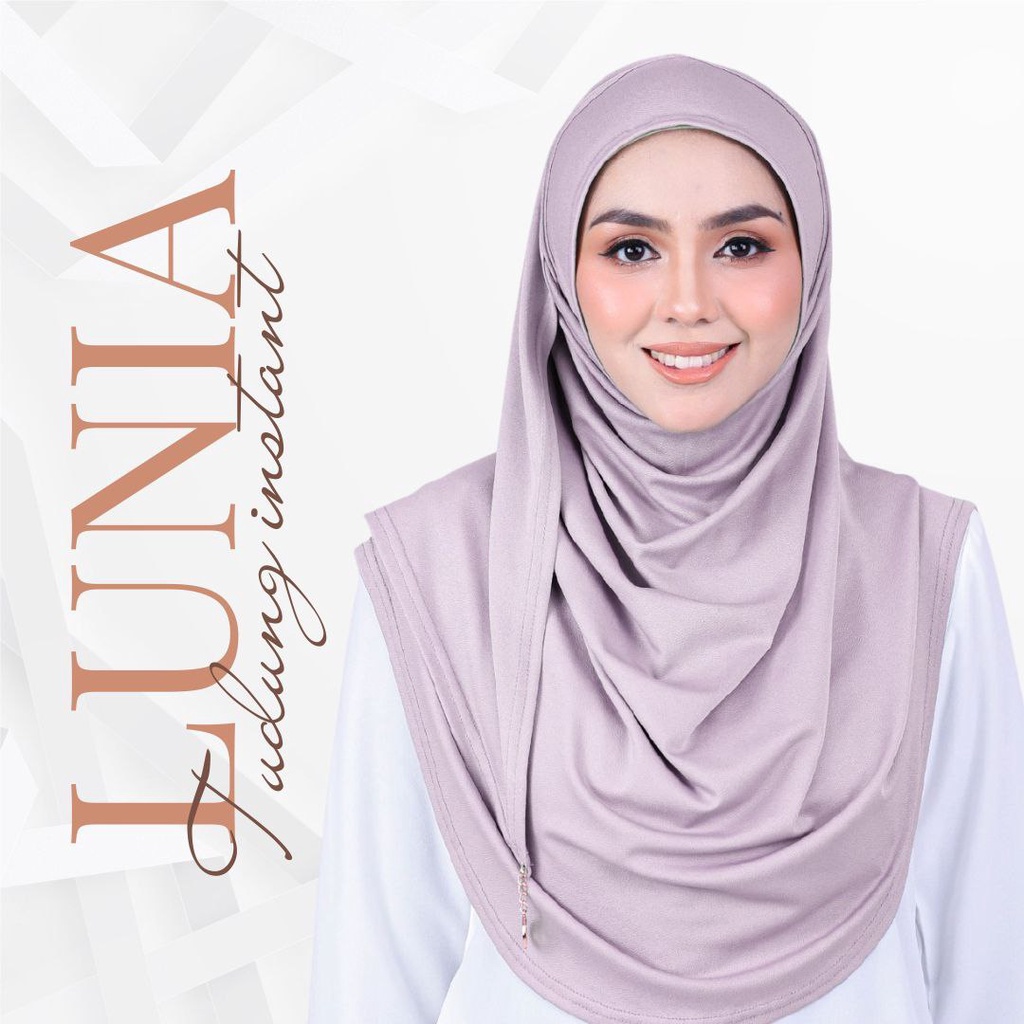 Lunia Shawl Tudung Sarung Instant Satu Muka Plain Moss Crepe Pastel ...