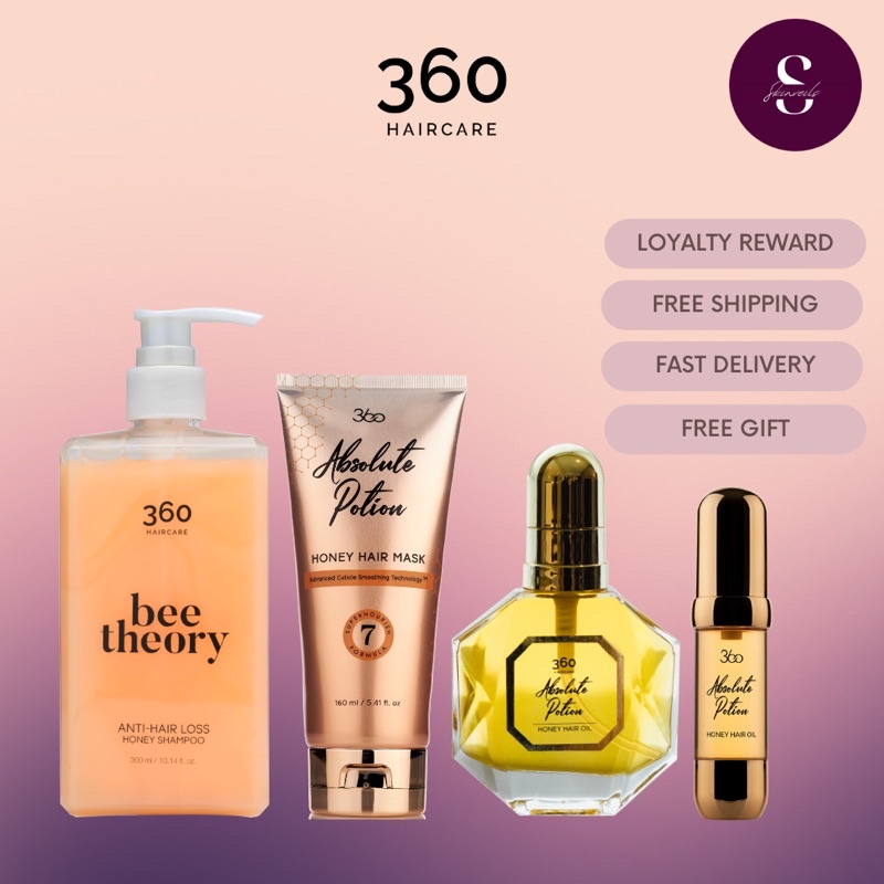 [READY STOCK] 360 HAIRCARE Absolute Potion Honey Hair Oil (50ml) & Bee ...
