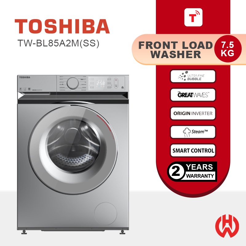 TOSHIBA 8.5KG WIFI ORIGIN INVERTER FRONT LOAD WASHER TW-BL95A4M(SS) | Shopee Malaysia