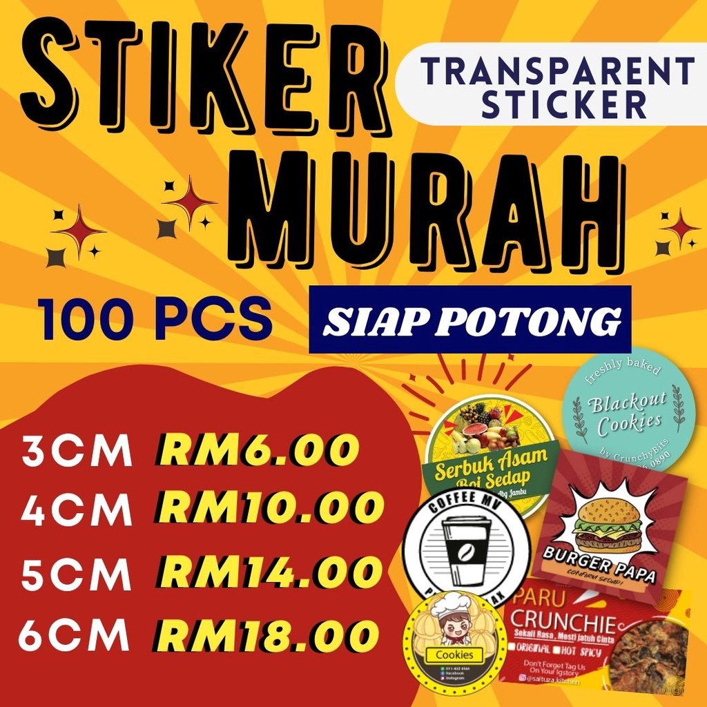 Transparent Sticker, Stiker Lutsinar, Transparent Sticker, Exclusive ...