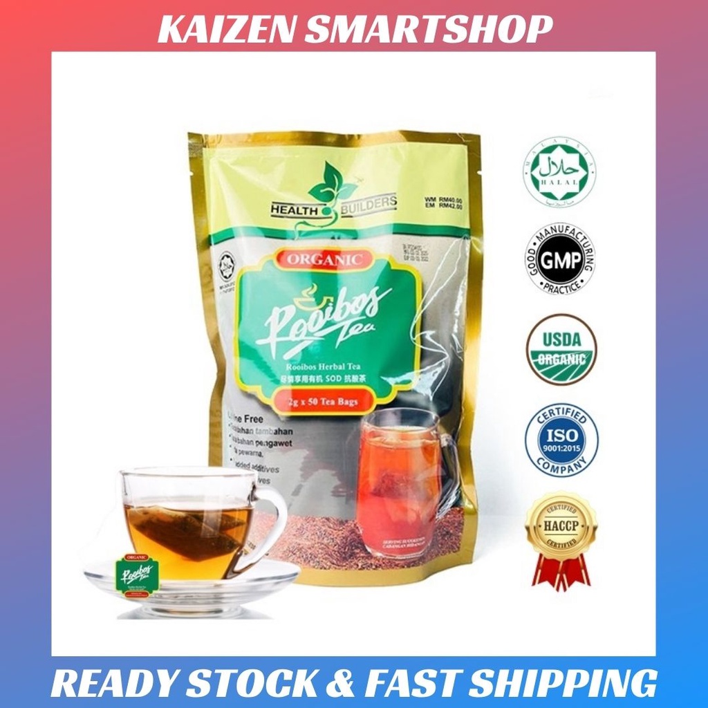 100% Original Health Builders Rooibos Organic Tea / 50 Sachets Tea ...