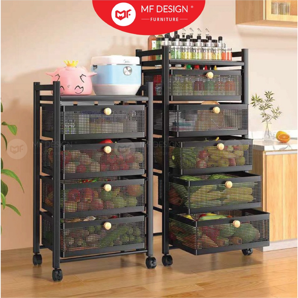 MF DESIGN Rack Vegetable 6 layers Stainless Steel Rak Dapur Storage ...