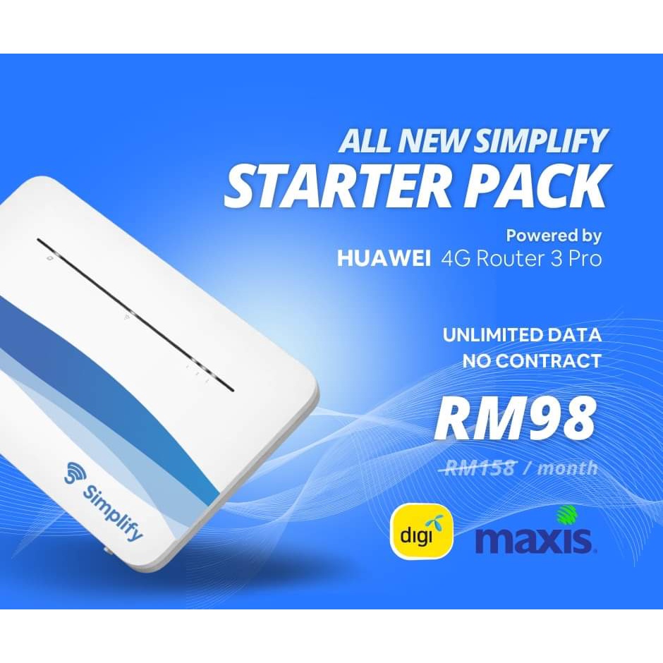 SIMPLIFY HIGH SPEED INTERNET UNLIMITED RM98 BULANAN MAXIS DIGI CELCOM ...