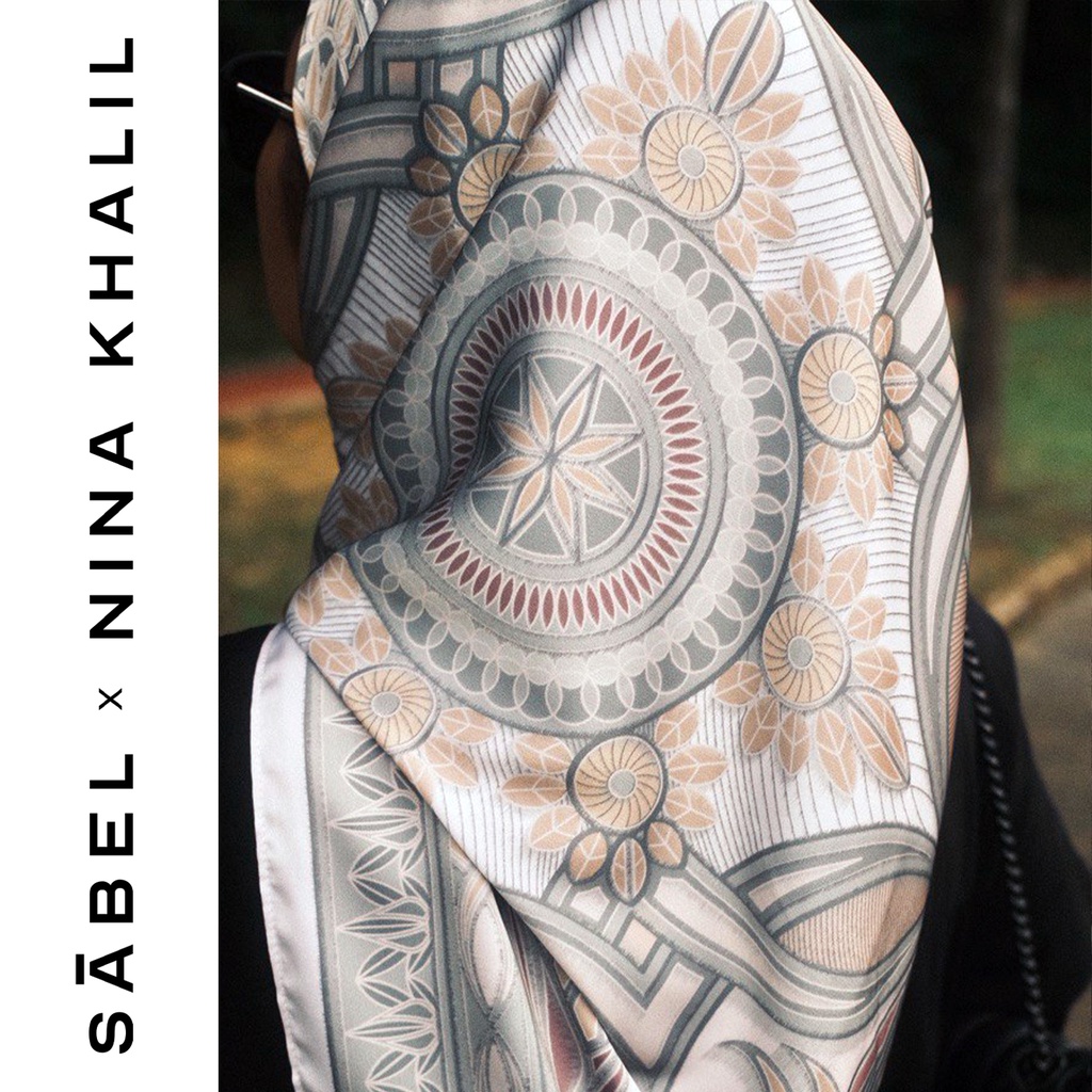 SABEL X NINA KHALIL SCARF LAUREL GREEN SA01-LG VINTAGE SQUARE SCARF | Shopee Malaysia
