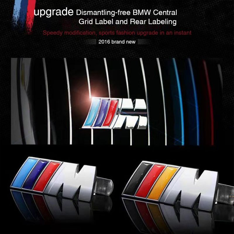Car Metal Sticker Auto Front Grille Emblem Accessories M power Motorsport Metal Logo Car Sticker ...