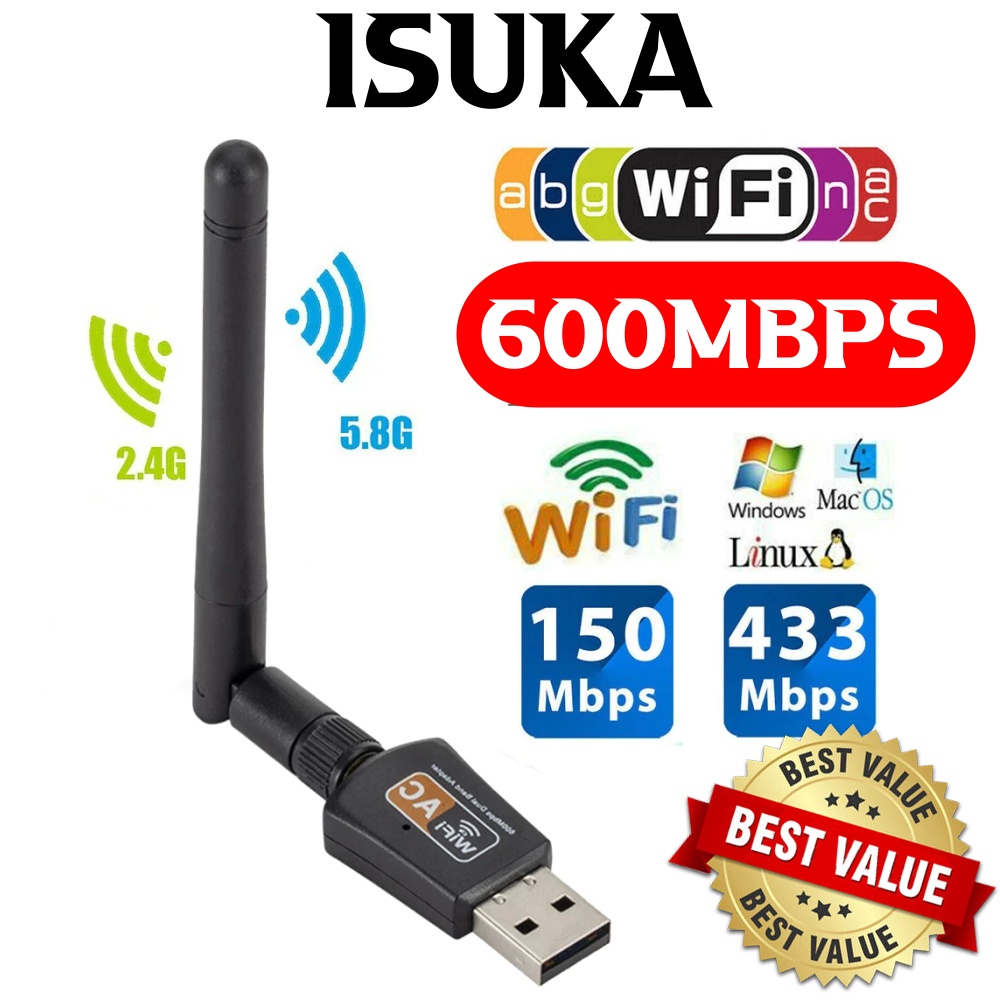 T-WOLF USB WIFI WF006 600MBPS WF001 Wireless 300Mbps USB Adapter WiFi 802.11n 300M Network Lan ...